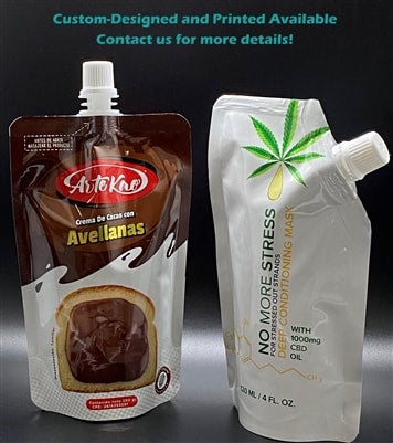 8-12oz Stand-Up Pouches for Liquids w/ Screw Cap - 1000 pack - 4.7" x 7 ...